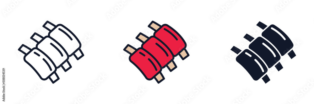 Poster ribs icon symbol template for graphic and web design collection ...
