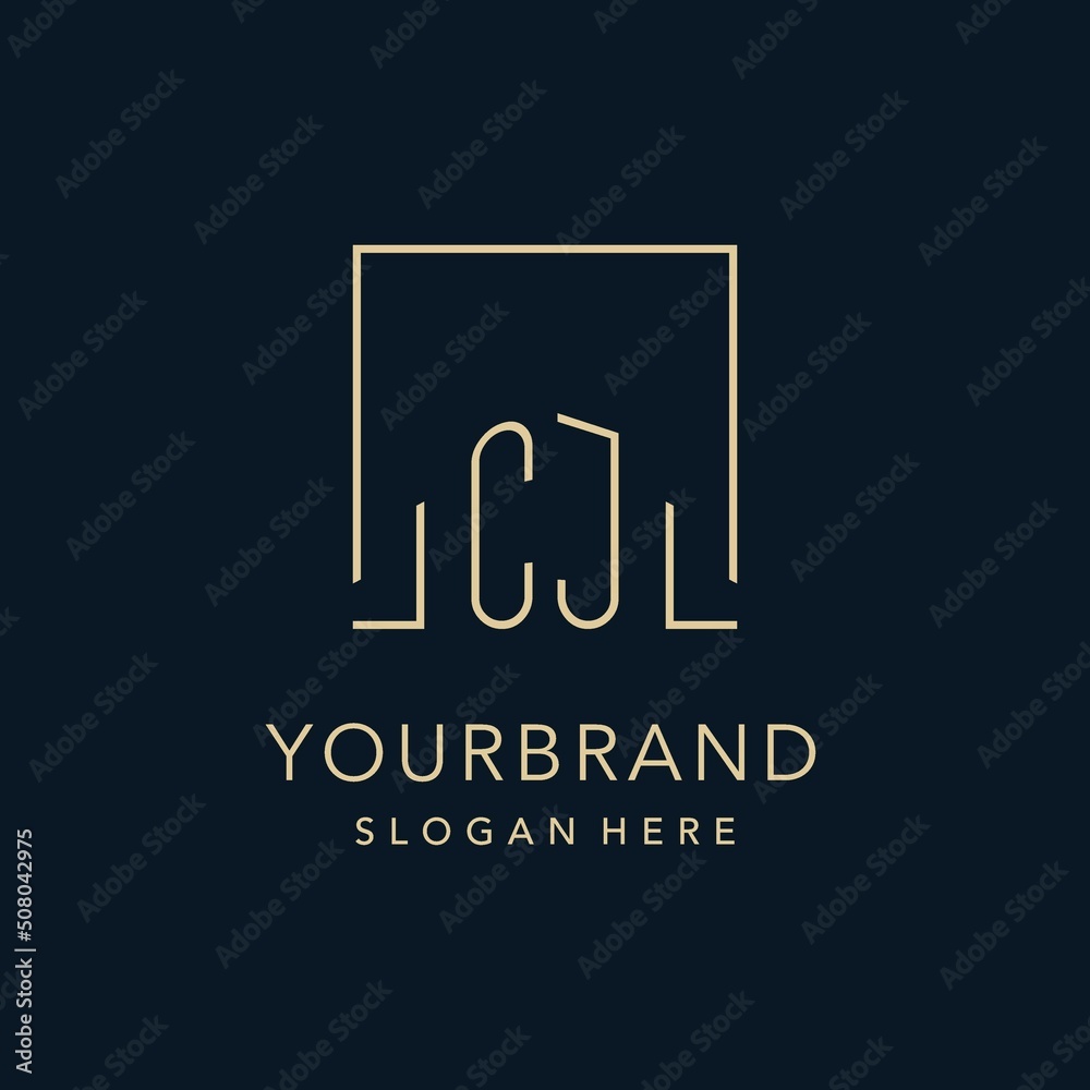 Initials CJ logo square lines shape style, classy elegant logo design ...
