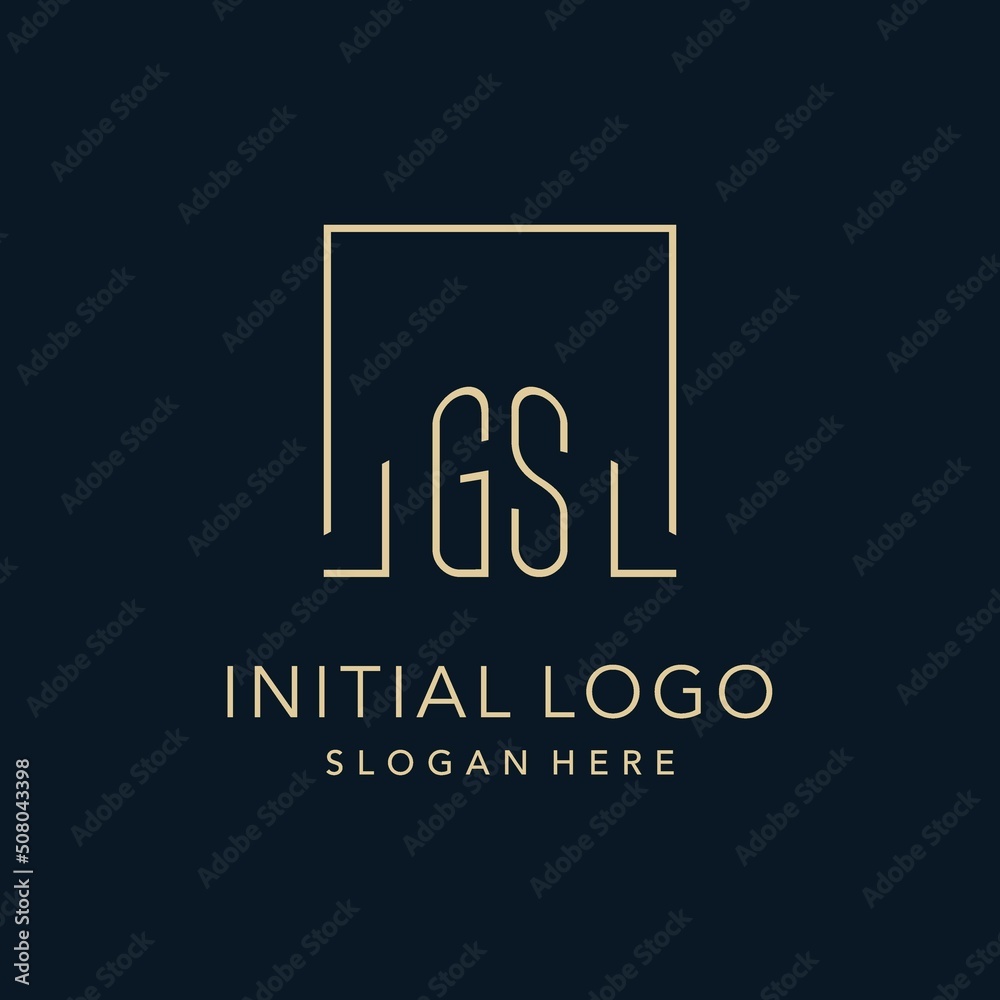 Initials GS logo square lines shape style, classy elegant logo design ...