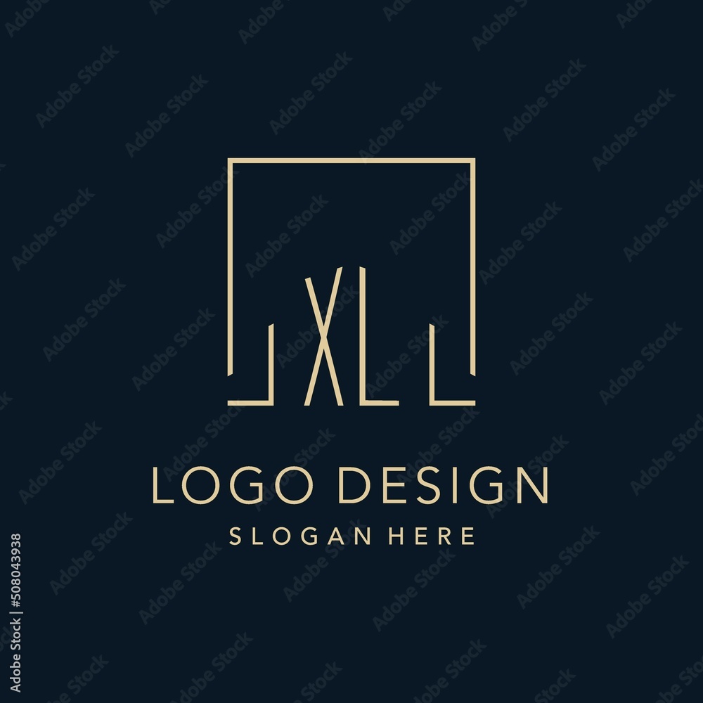 Initials XL logo square lines shape style, classy elegant logo design ...