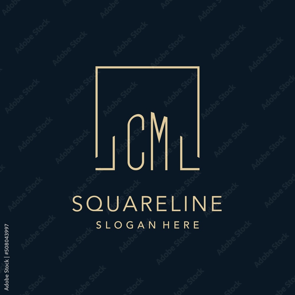 Initials CM logo square lines shape style, classy elegant logo design ...