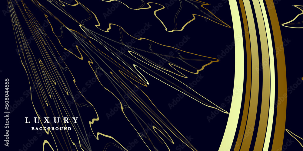 Luxury blue gold background with gold leaves Stock Vector | Adobe Stock