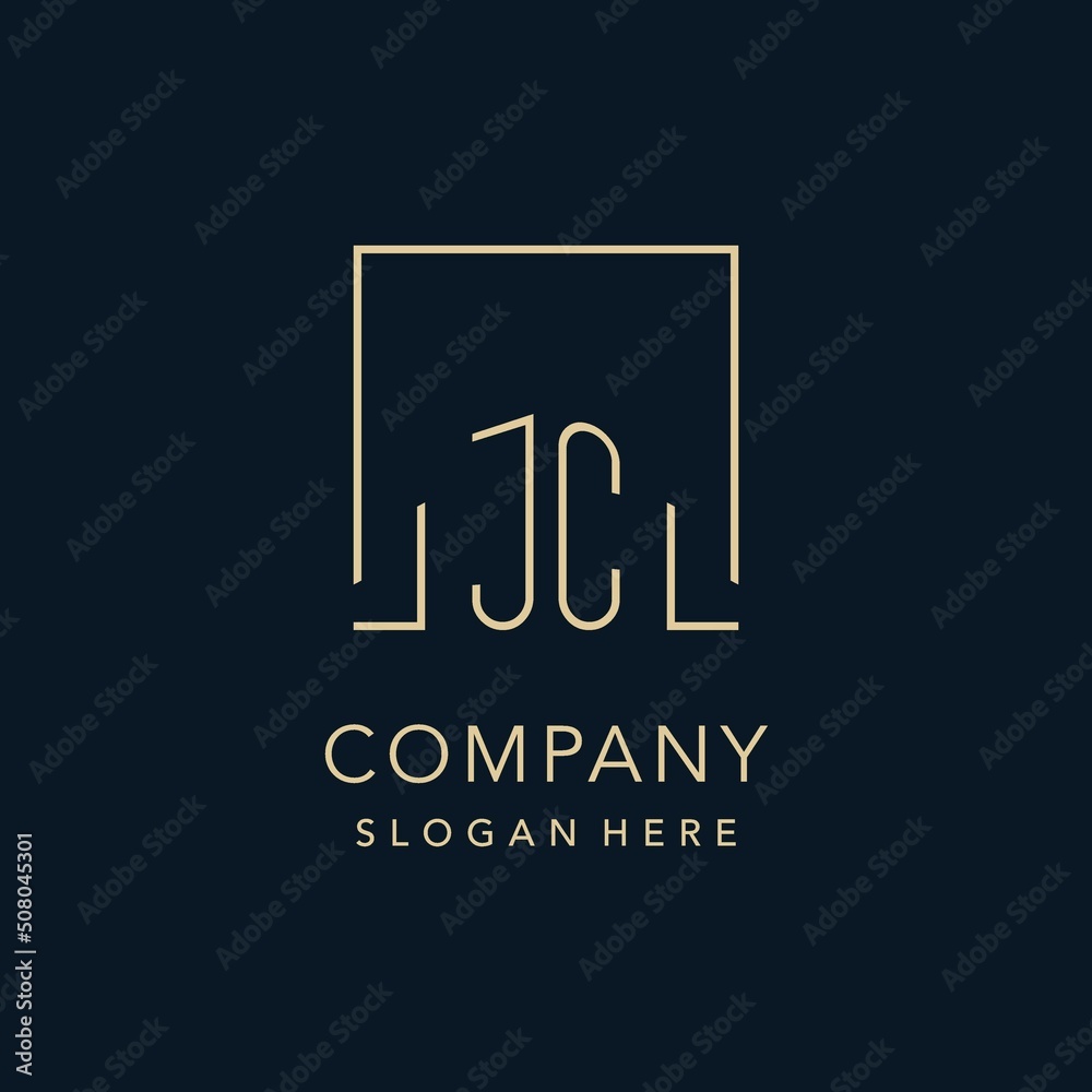 Initials JC logo square lines shape style, classy elegant logo design ...