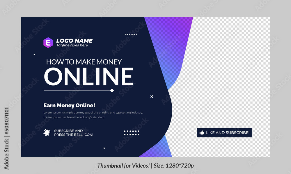 Editable thumbnail template for videos and all social platforms ...