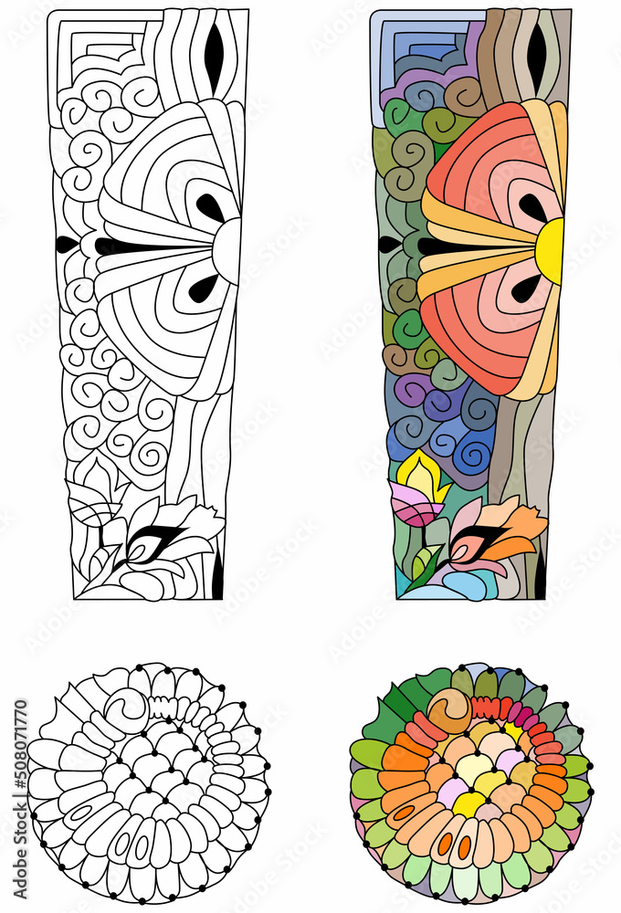 Exclamation mark. Vector Sketch illustration for coloring. Color and ...