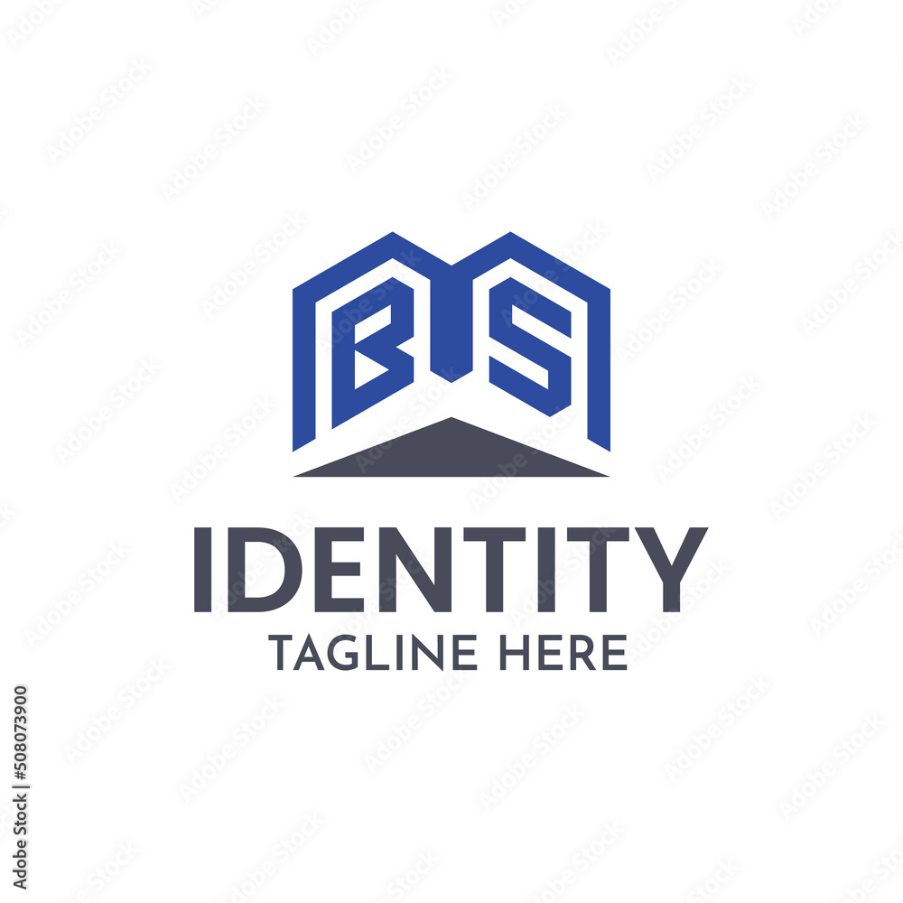 Vector BS logo template combined with buildings, suitable for ...