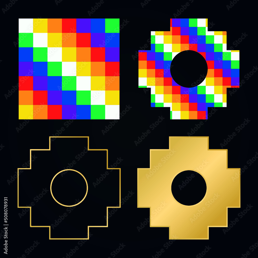 Vetor do Stock: Wiphala; Tahuantinsuyo; Chinchasuyo - Cuntisuyo ...