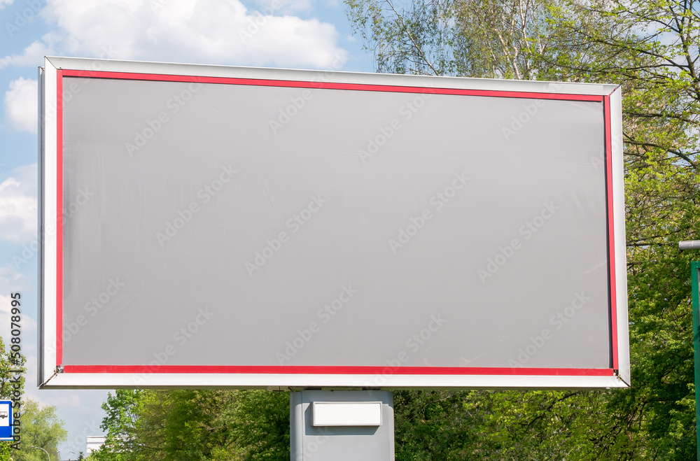 One single simple blank empty billboard template, advertisement taken ...