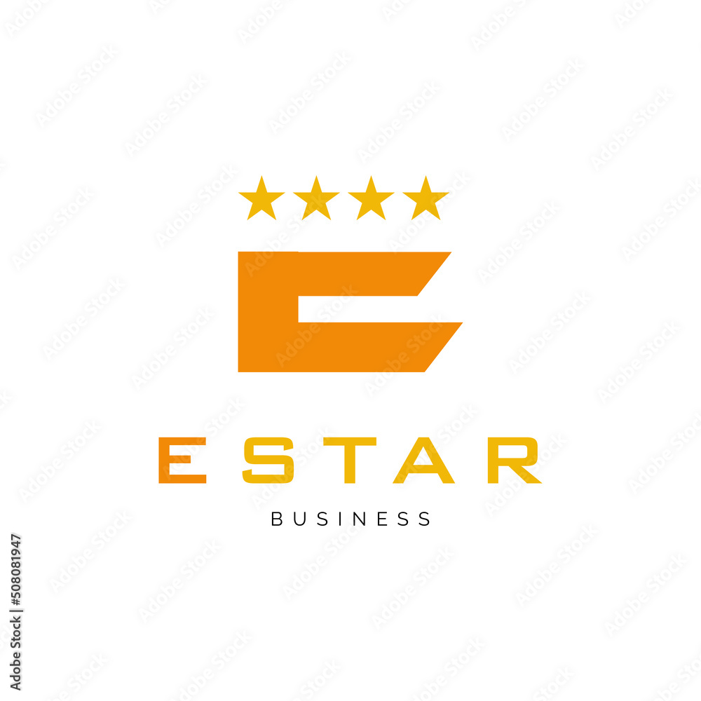 Initial letter E star icon logo design inspiration Stock Vector | Adobe ...