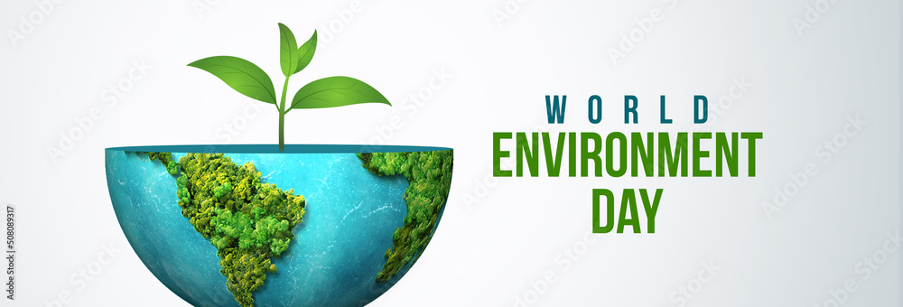 World Environment day concept 3d banner design. Happy Environment day ...