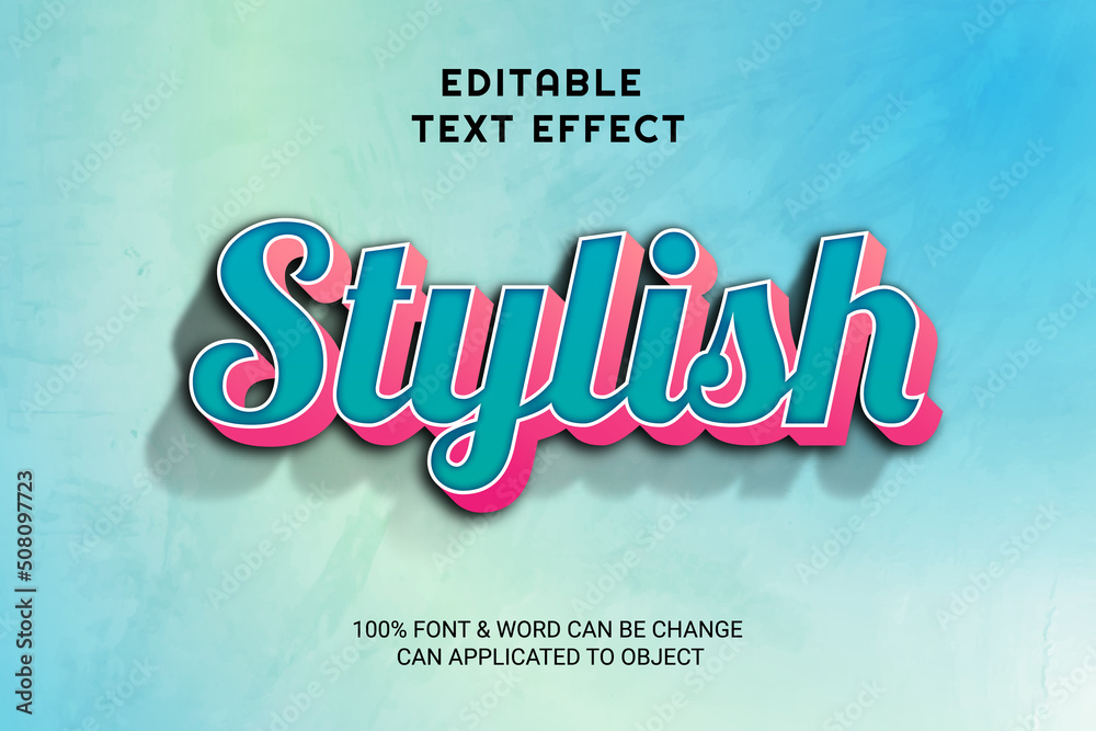 editable stylish modern 3d text effect Stock Vector | Adobe Stock
