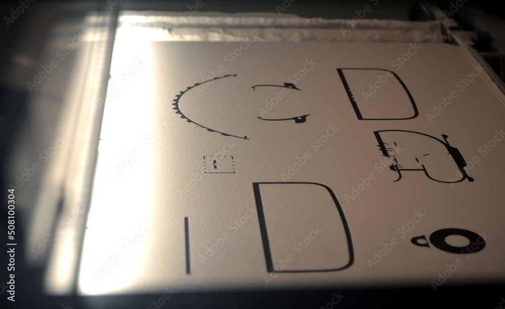 Industrial powder 3D printer printing process close-up. Multi Jet ...