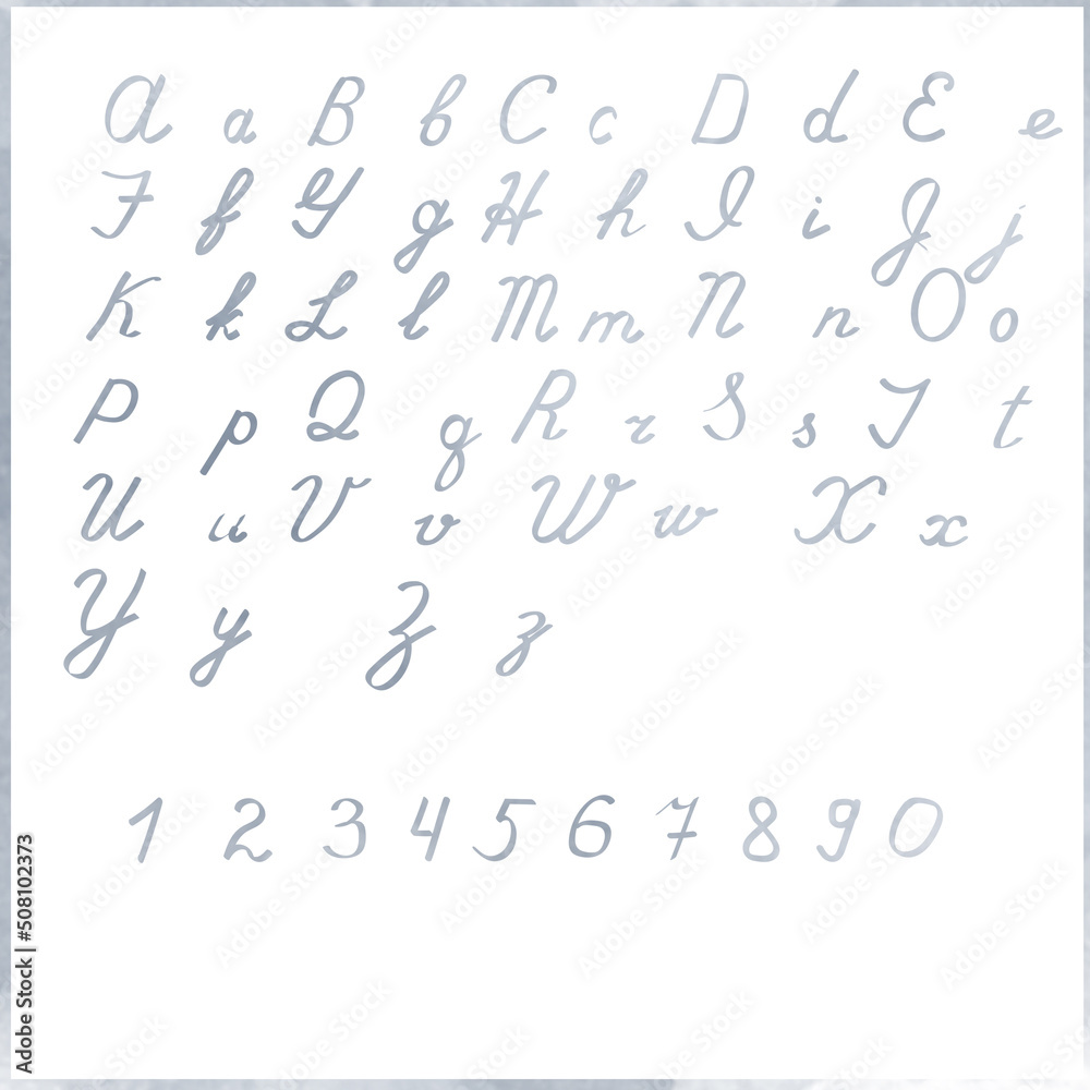 English alphabet. Numbers, watercolor lettering. Beautiful Texture ... English alphabet. Numbers, watercolor lettering. Beautiful Texture ...
