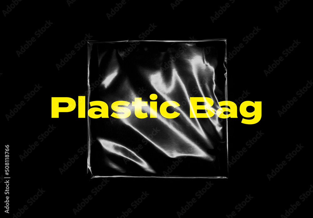 Transparent Square Plastic Bag Mockup Stock Template | Adobe Stock