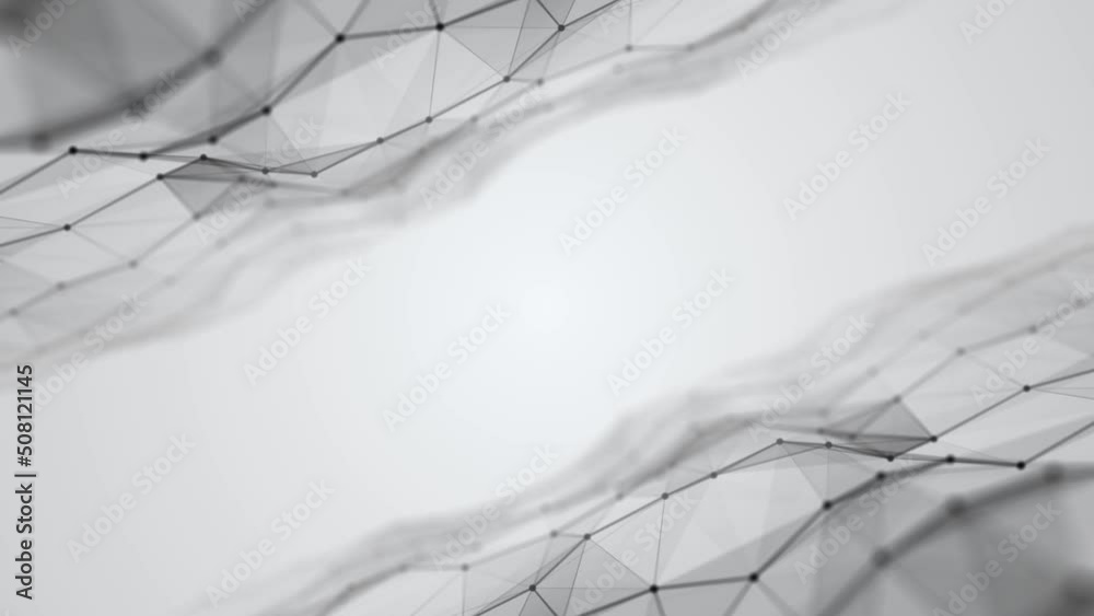 Halftone animated background frame. Movement plexus lines, particles ...