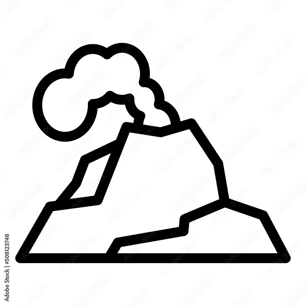 Volcanic eruption icon outline vector. Volcano fire. Magma ash Stock ...