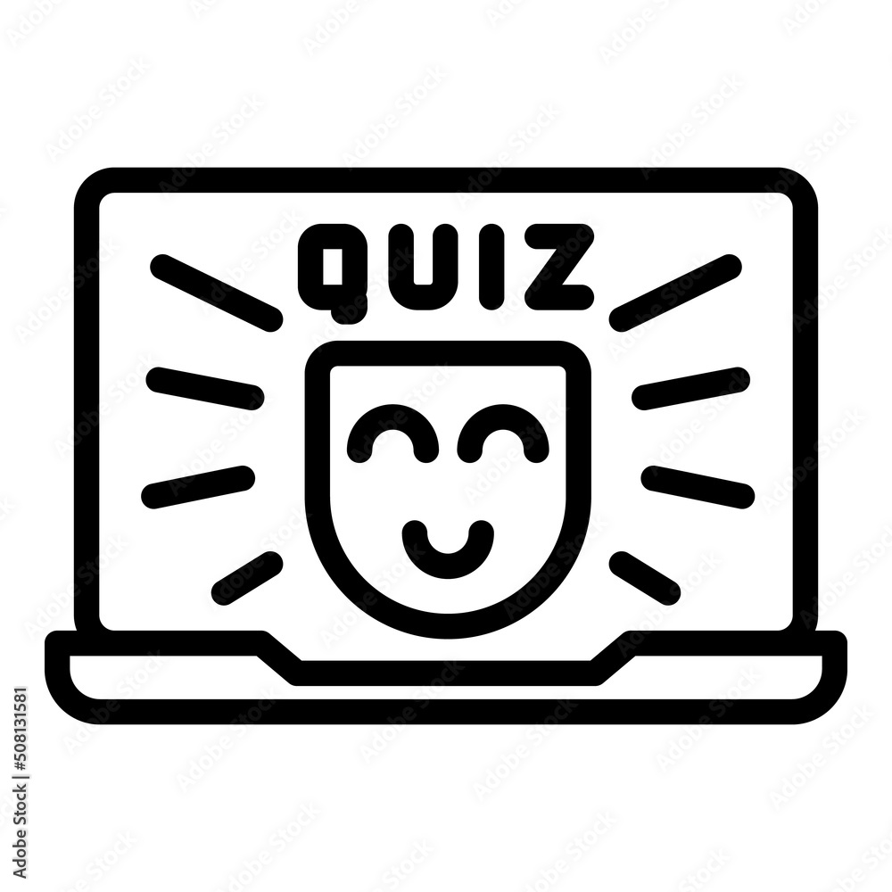 Online quiz icon outline vector. Exam game. Survey time Stock Vector ...