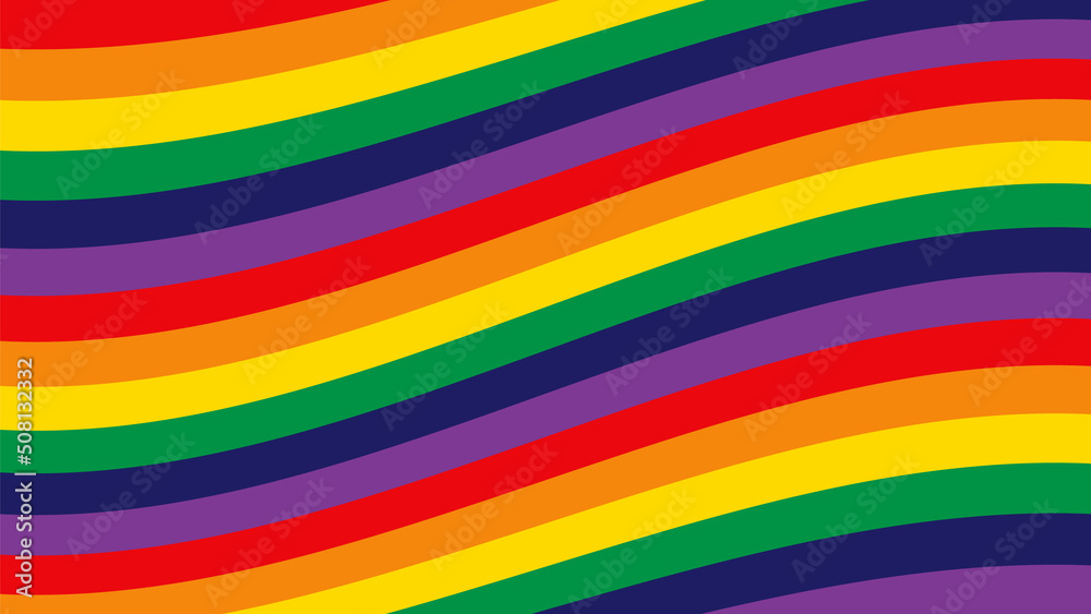 Pride Background Vector with LGBTQ Pride Flag Colours. Rainbow Wavy ...