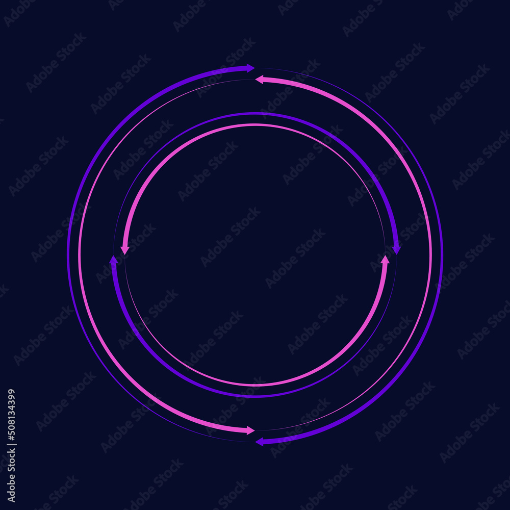 Pink and violet concentric speed lines with arrow heads. Geometric art ...