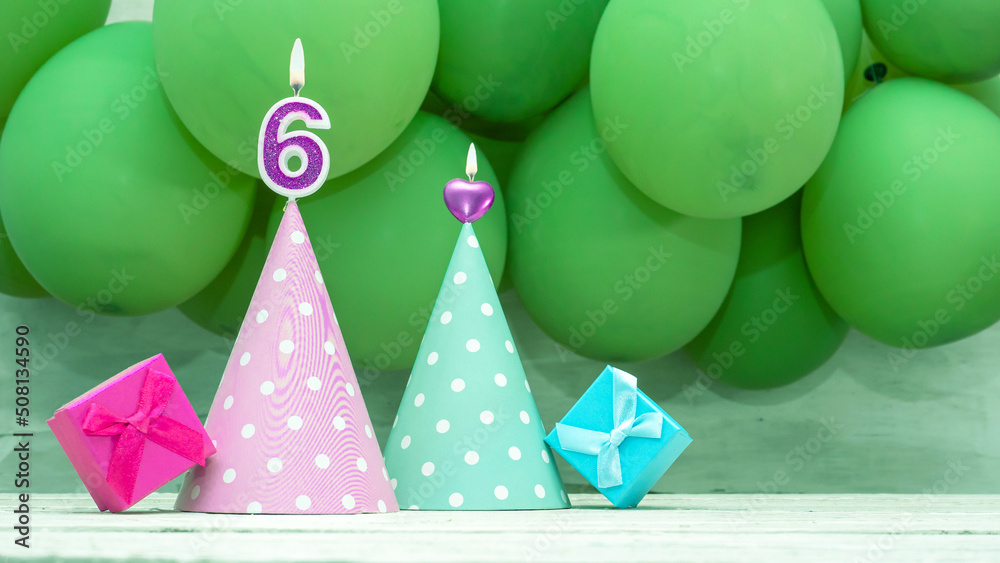 Birthday number 6, a beautiful card with balloons and numbers from ...