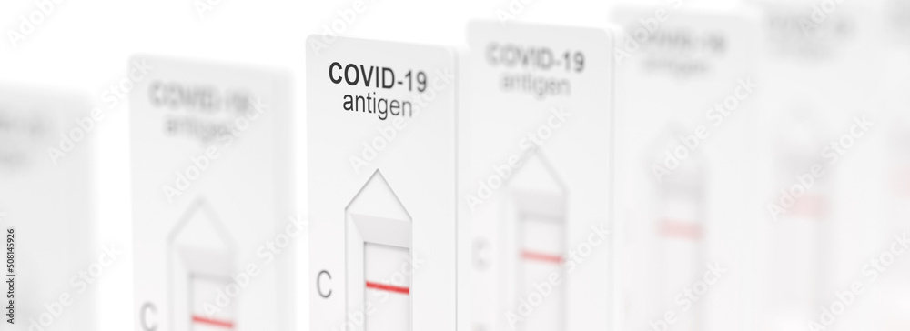 Negative test result by using rapid test device for COVID-19. 3d ...