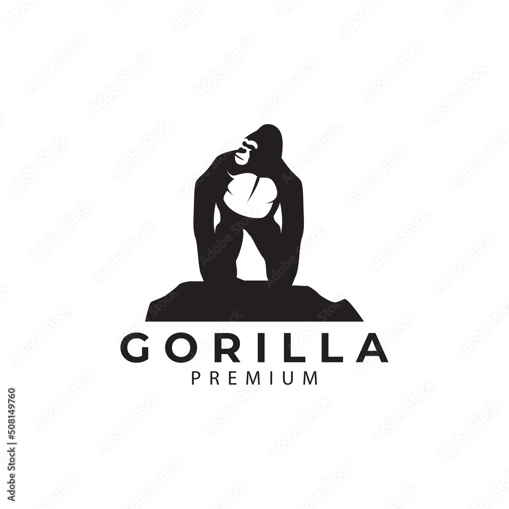 simple minimalist gorilla logo design gorilla icon silhouette vector ...