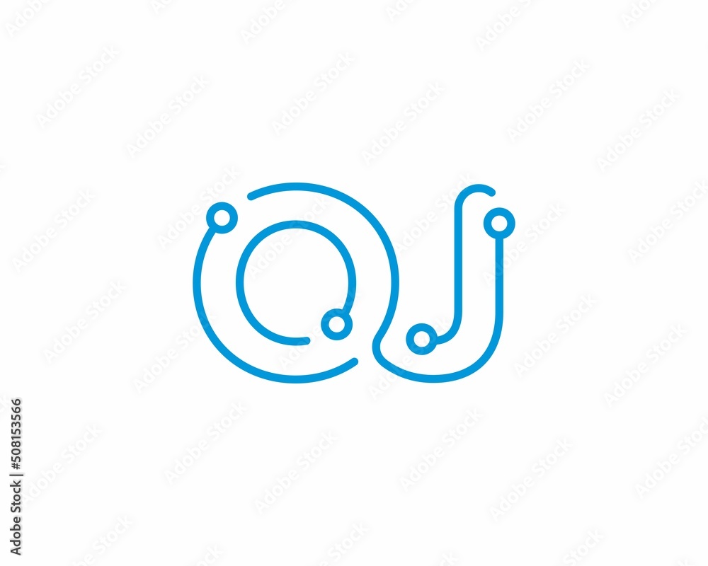Abstract Letters OJ Logo Design Template 001 Stock Vector | Adobe Stock