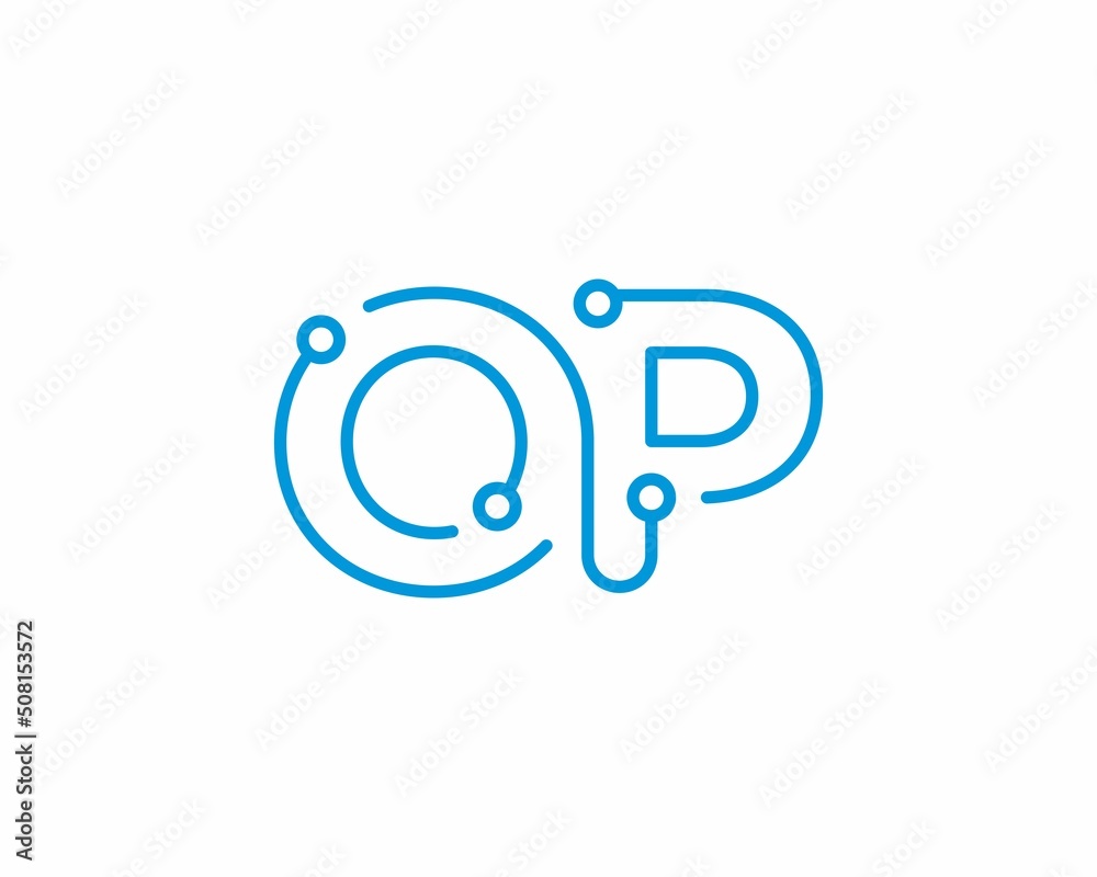 Abstract Letters OP Logo Design Template 001 Stock Vector | Adobe Stock
