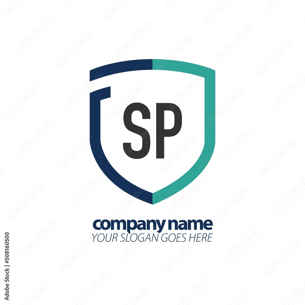 Initial Letter SP Shield Logo Line Art. Creative Badge Eagle Logo ...