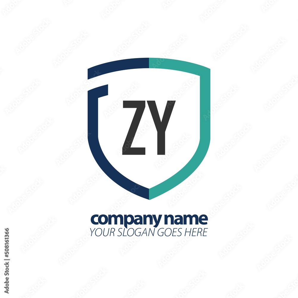 Initial Letter ZY Shield Logo Line Art. Creative Badge Eagle Logo ...