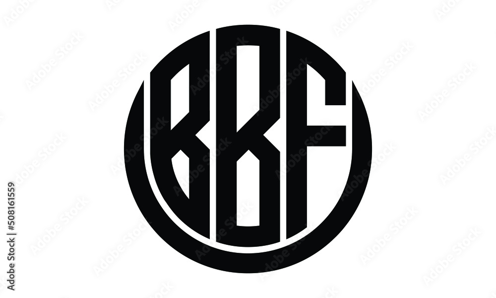 BBF shield with round shape logo design vector template | monogram logo ...