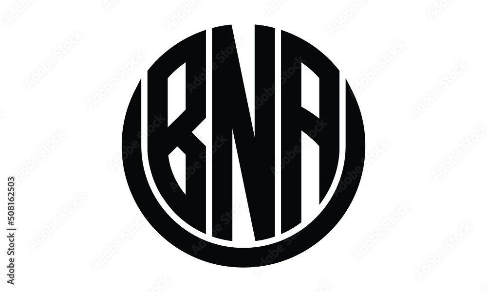 BNA shield with round shape logo design vector template | monogram logo ...