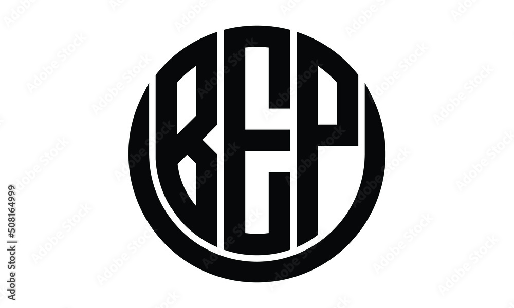 BEP shield with round shape logo design vector template | monogram logo ...