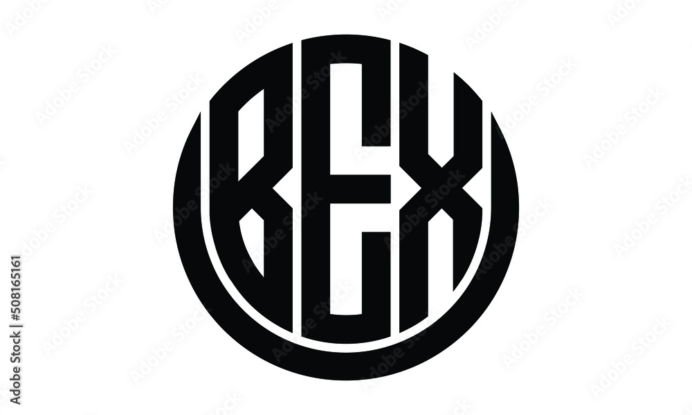 BEX shield with round shape logo design vector template | monogram logo ...