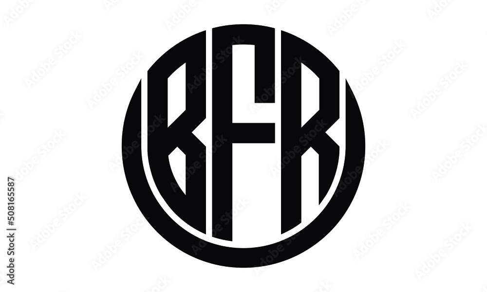 BFR shield with round shape logo design vector template | monogram logo ...