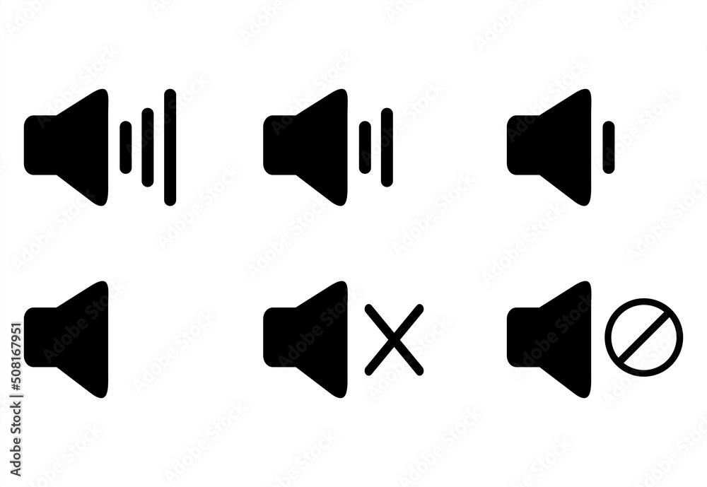 Stockvector Vector illustration set of speaker buttons with various ...