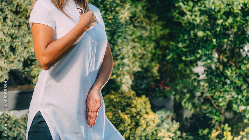 Hara Line Chakra Alignment and Energy Centering Technique. Stock Photo ...