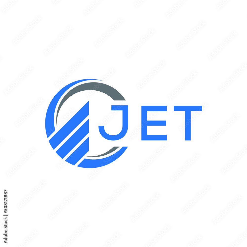 JET Flat accounting logo design on white background. JET creative ...