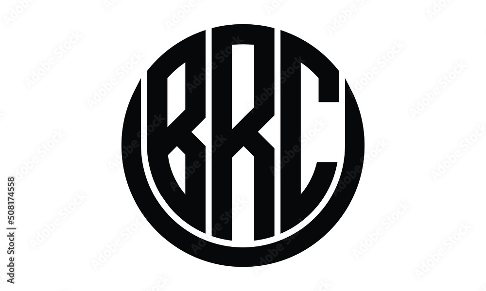 BRC shield with round shape logo design vector template | monogram logo ...