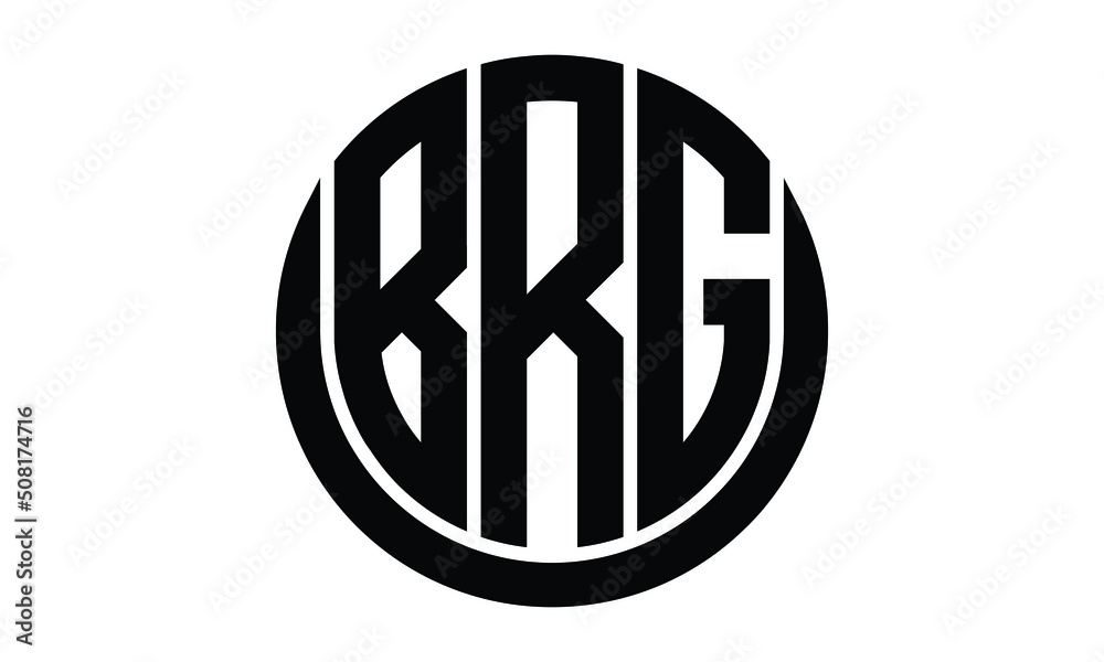 BRG shield with round shape logo design vector template | monogram logo ...