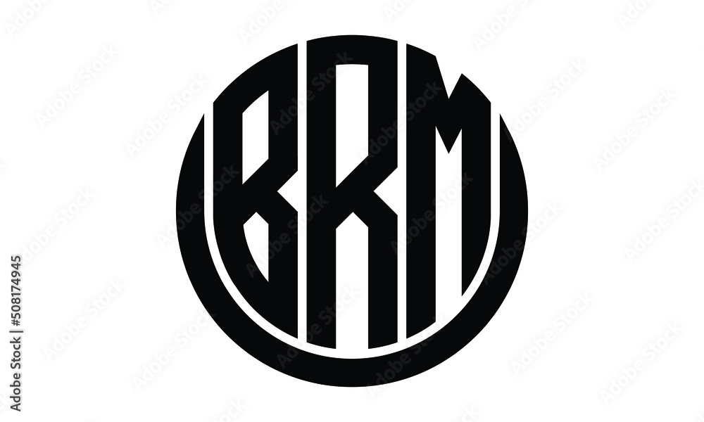 BRM shield with round shape logo design vector template | monogram logo ...