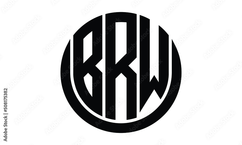 BRW shield with round shape logo design vector template | monogram logo ...