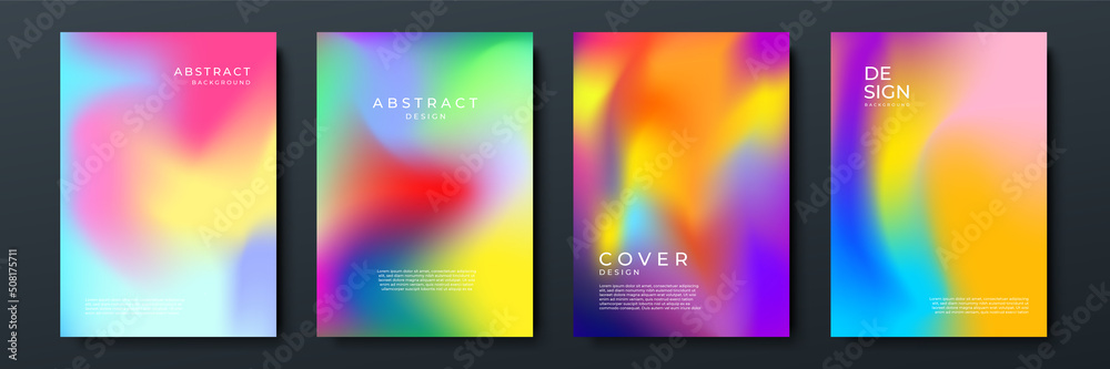 Blurred backgrounds set with modern abstract blurred color gradient ...