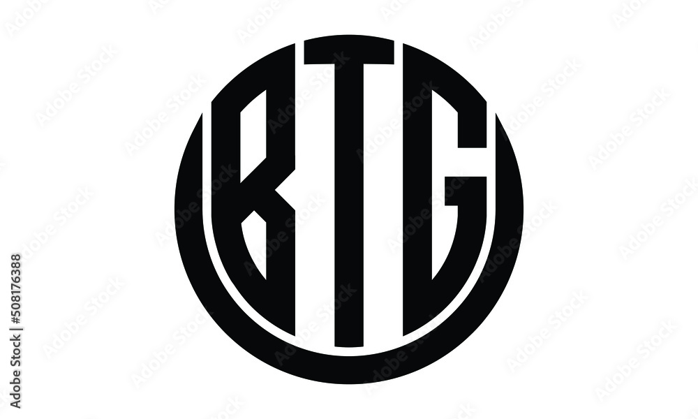 BTG shield with round shape logo design vector template | monogram logo ...