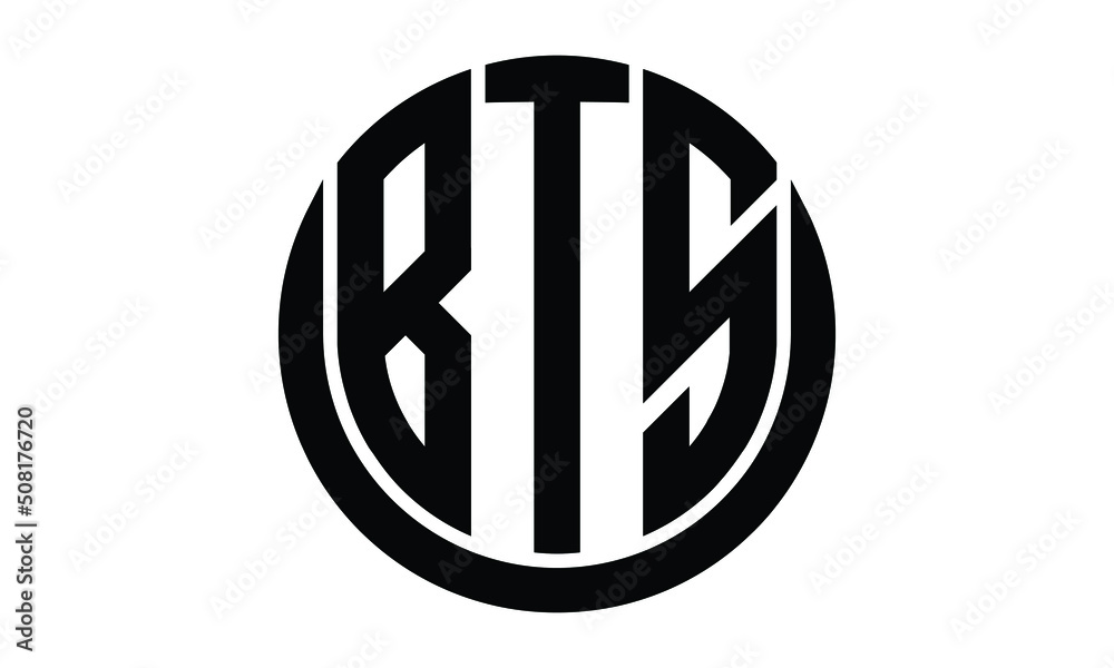 BTS shield with round shape logo design vector template | monogram logo ...