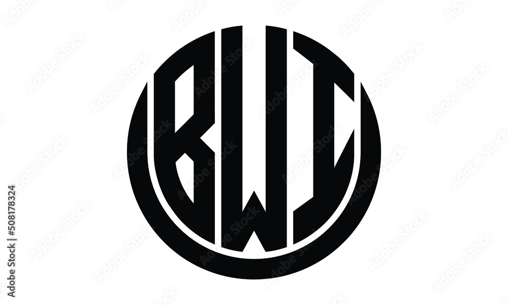 BWI shield with round shape logo design vector template | monogram logo ...