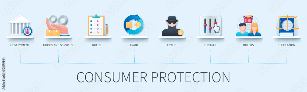 Consumer protection vector infographics in 3d style Stock Vector ...