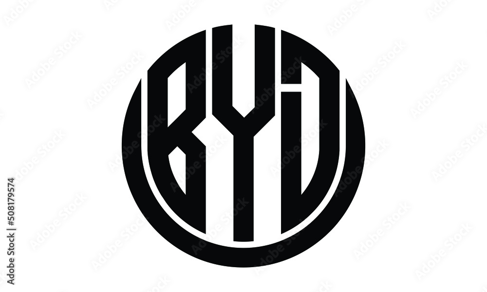 BYD shield with round shape logo design vector template | monogram logo ...