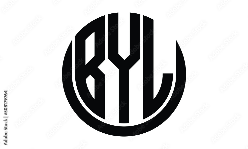 BYL shield with round shape logo design vector template | monogram logo ...
