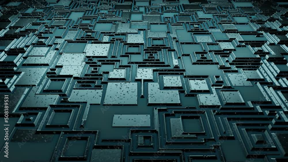 Abstract Background Techno Sci Fi Road in Outer Space with white cubes ...